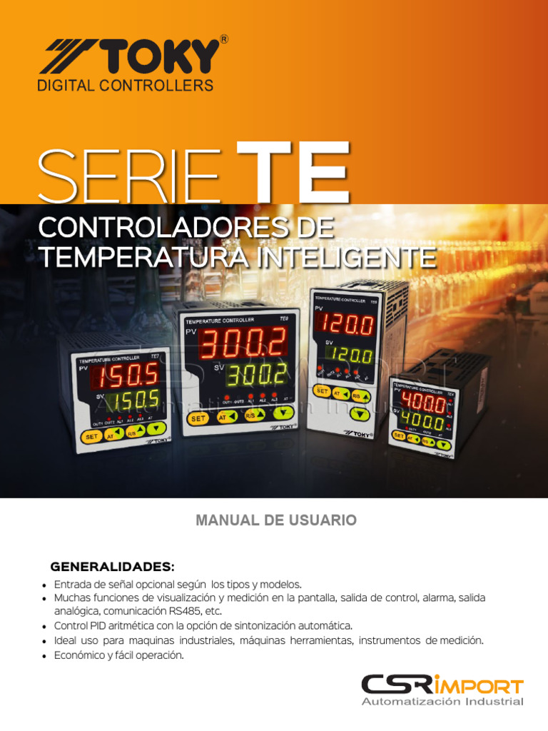 Manual del Controlador de Temperatura Toky | PDF | Ingenieria Eléctrica ...