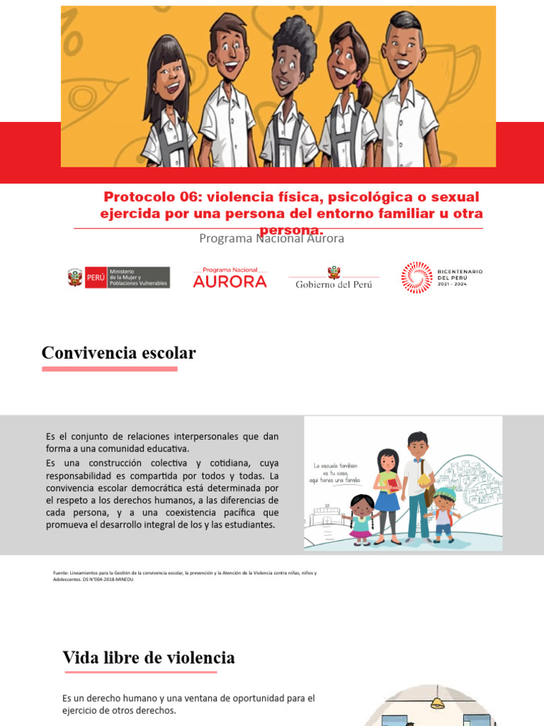 Manejo Del Protocolo #6, Violencia Por Un Familiar U Otra Persona | PDF | Violencia | Escuelas