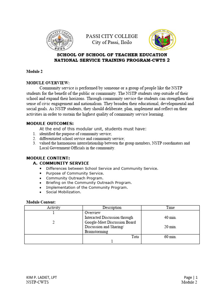 Module_2_CWTS-2 | PDF | Community | Empowerment