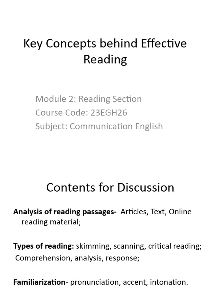 Key Concepts Behind Effective Reading - Case Study | PDF | Speed Reading