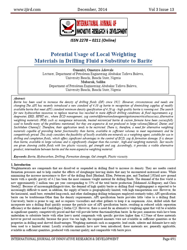 Drilling Fluid | PDF | Minerals | Chemical Substances