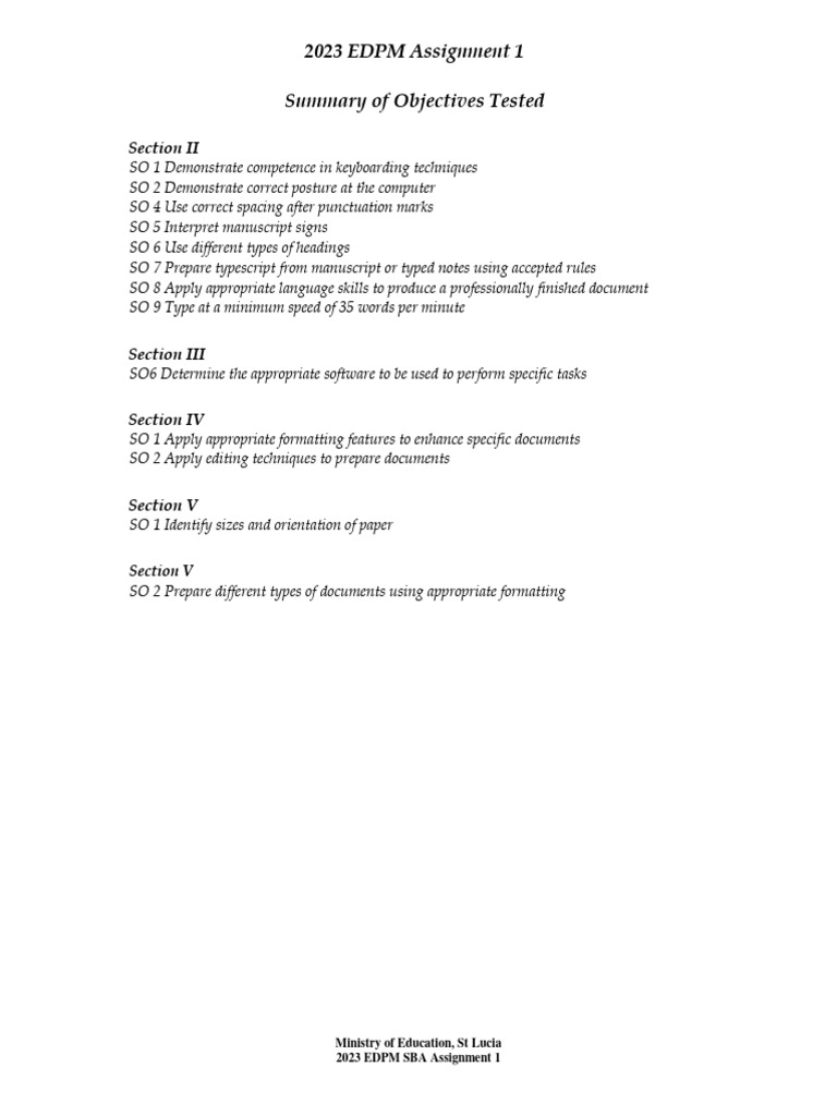 2023 Edpm Sba Assignment One | PDF
