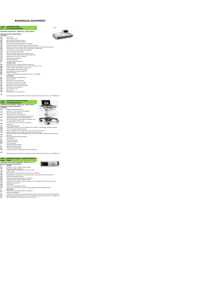 Technical Specifications | PDF | Flashlight | Electrocardiography