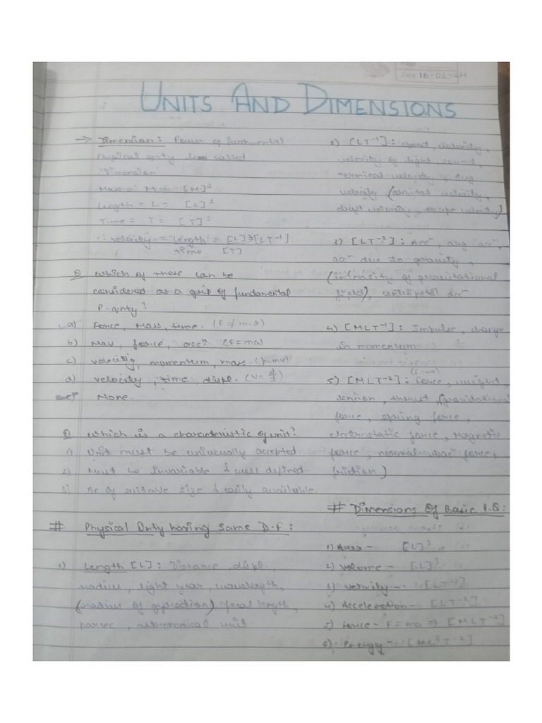 unit and measurement notes by mr sir | PDF