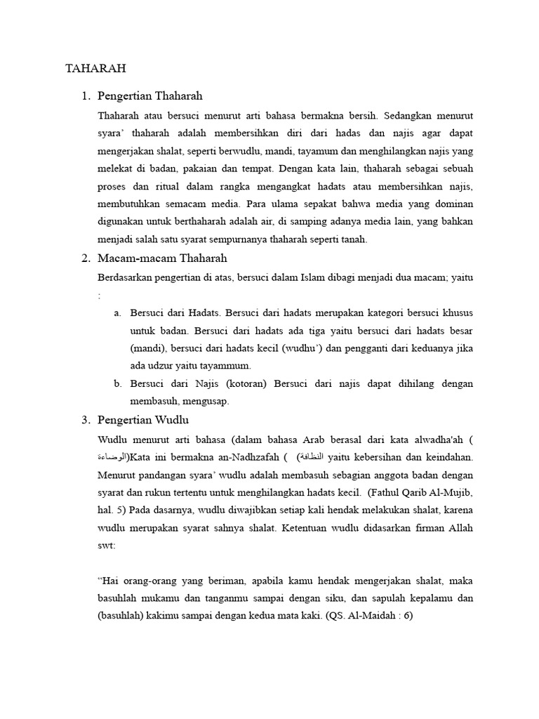 TAHARAH | PDF
