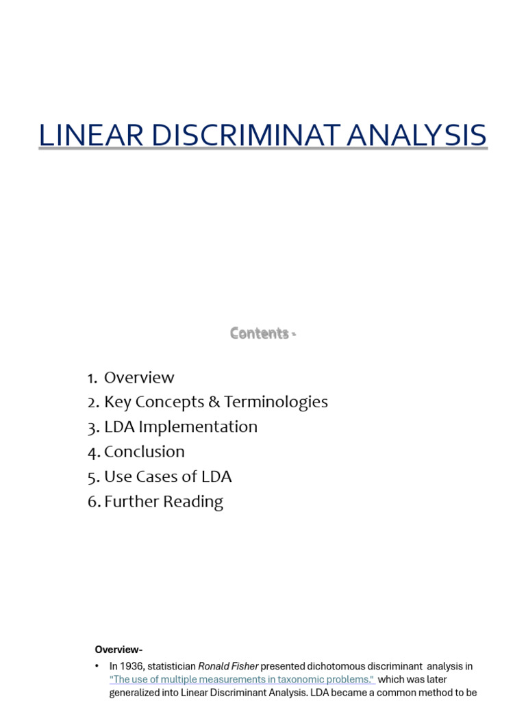 Understanding Linear Discriminant Analysis | PDF | Logistic Regression ...