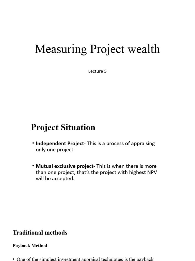 Measuring Project Wealth - 103406 | PDF | Net Present Value | Present Value