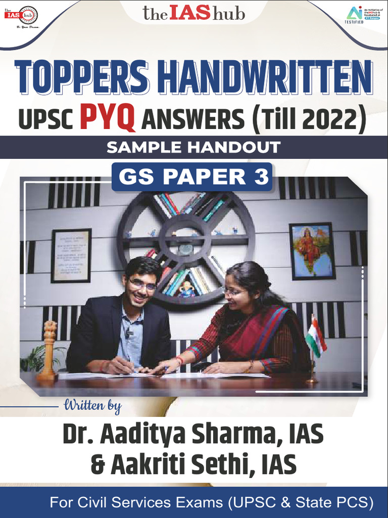 Topper's Handwritten UPSC PYQ GS-3 Sample Handout | PDF