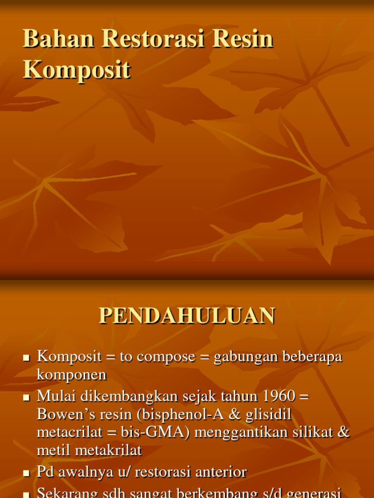 Bahan Restorasi Resin Komposit | PDF