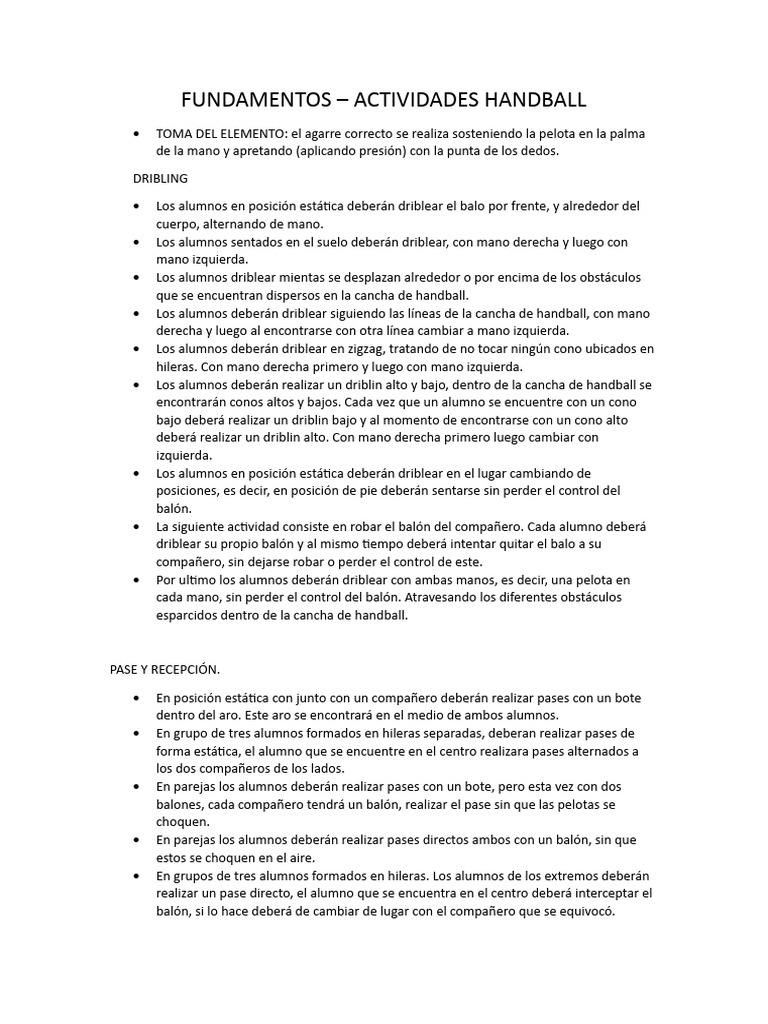 FUNDAMENTOS TP 2 handball | Descargar gratis PDF | Defensor (Asociación ...