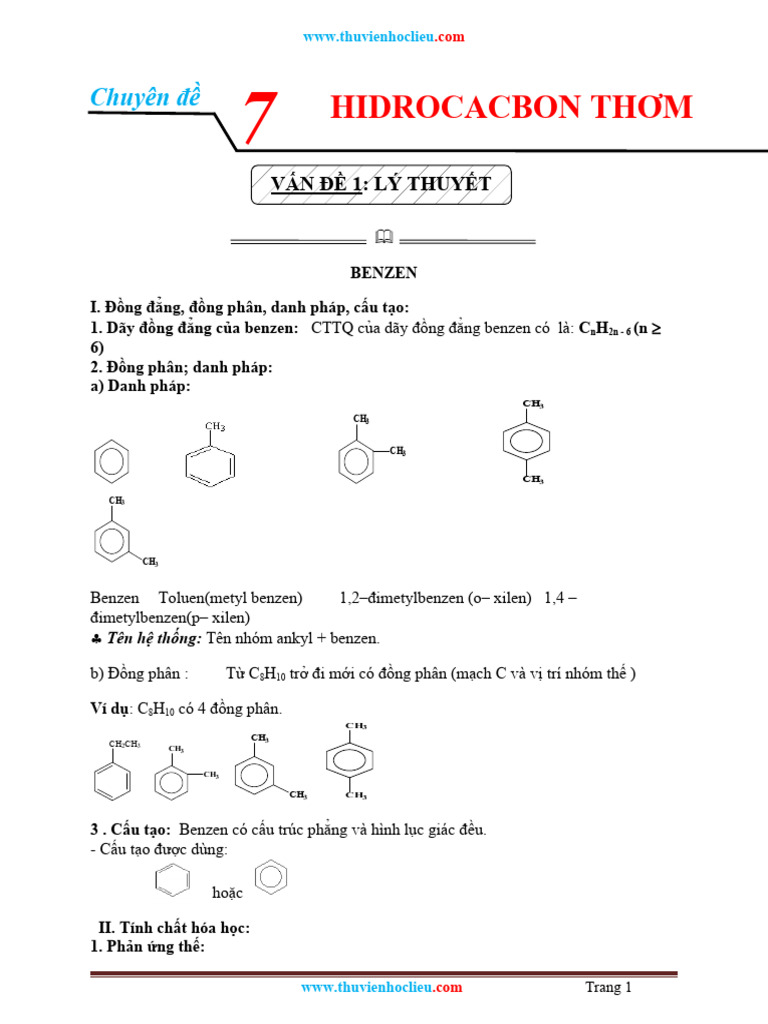 Chuyen de HIDROCACBON THOM | PDF