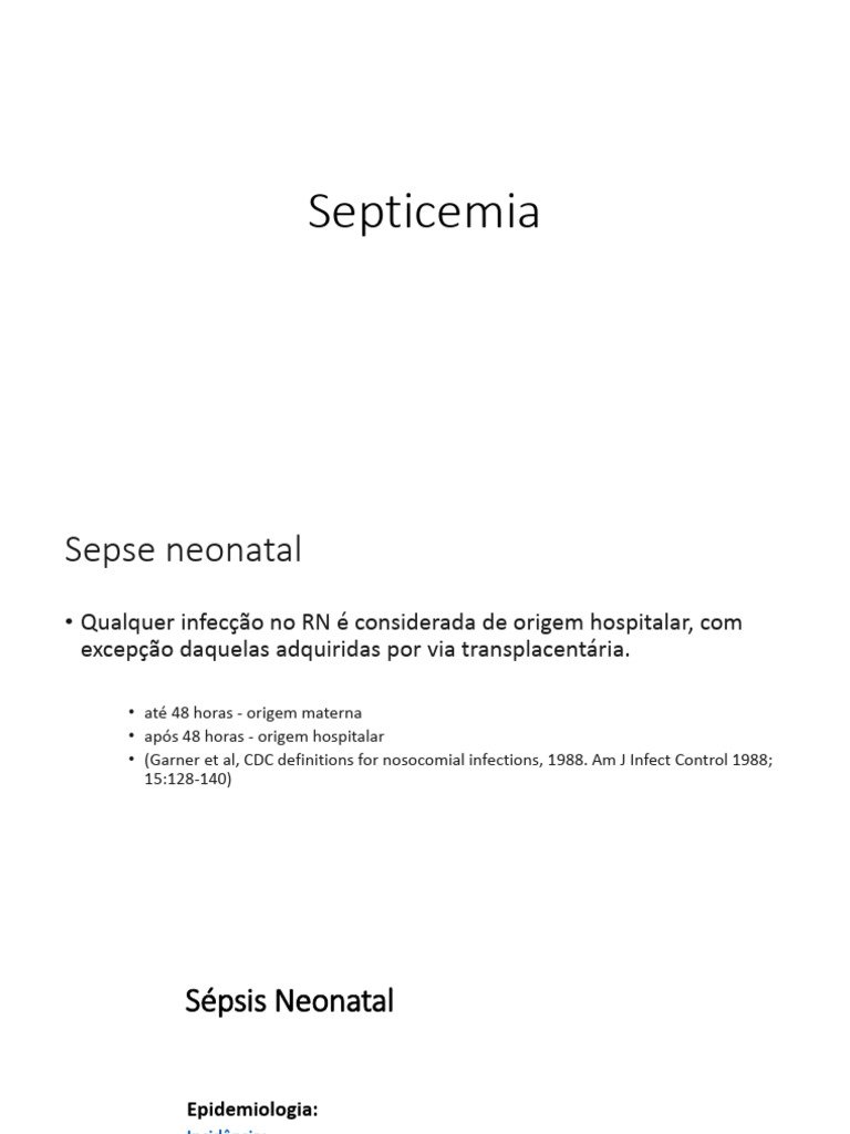 6.1. Sepsis Neonatal | PDF | Sepse | Imunologia