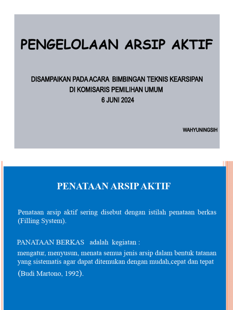 Penataan Arsip Aktif | PDF