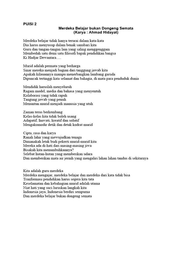 Merdeka Belajar Bukan Dongeng Semata Karya Ahmad Hidayat | PDF