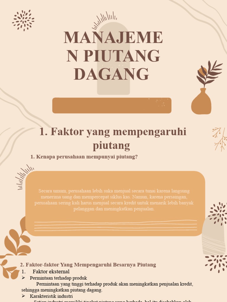 Faktor dan Kebijakan Piutang Dagang | PDF