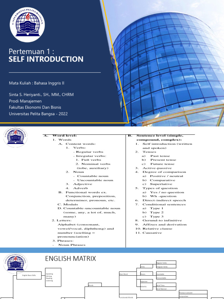 +Self+Introduction | PDF | Verb | English Language