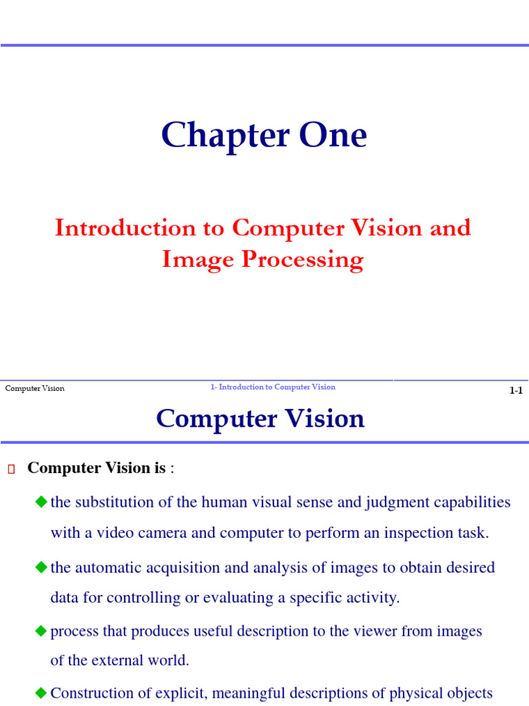 Chapter 1 - Introduction to CV | PDF | Computer Vision | Image