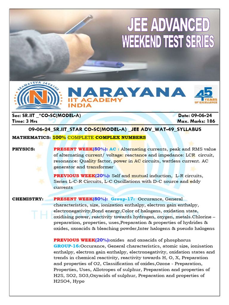 09-06-24 - SR - Iit - Star Co-Sc (Model-A) - Jee Adv - 2019 (P-I) - Wat ...