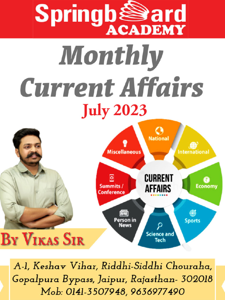 July 2023 Current Affairs Summary | PDF