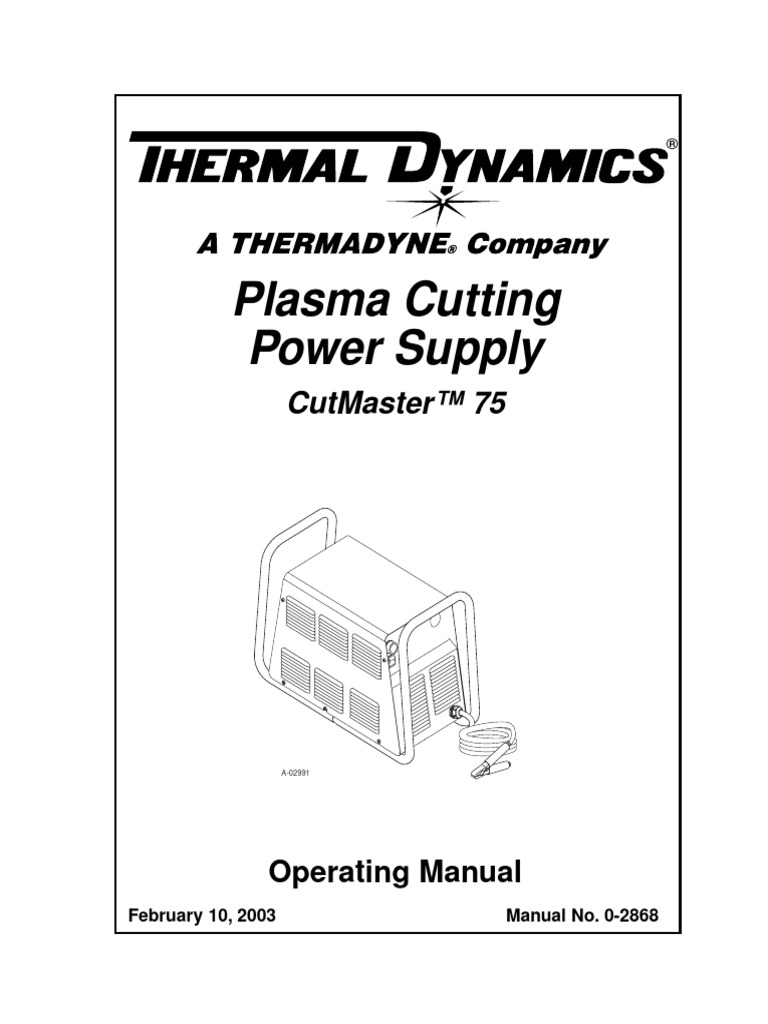 CutMaster 75 Operating Manual | PDF | Power Supply | Electric Arc