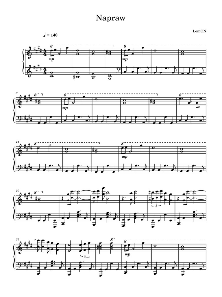 Napraw - lemON - PIANO ACOMP. | PDF