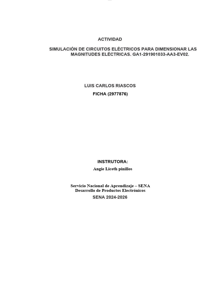 Simulación de Circuitos Eléctricos SENA | PDF | Tecnología