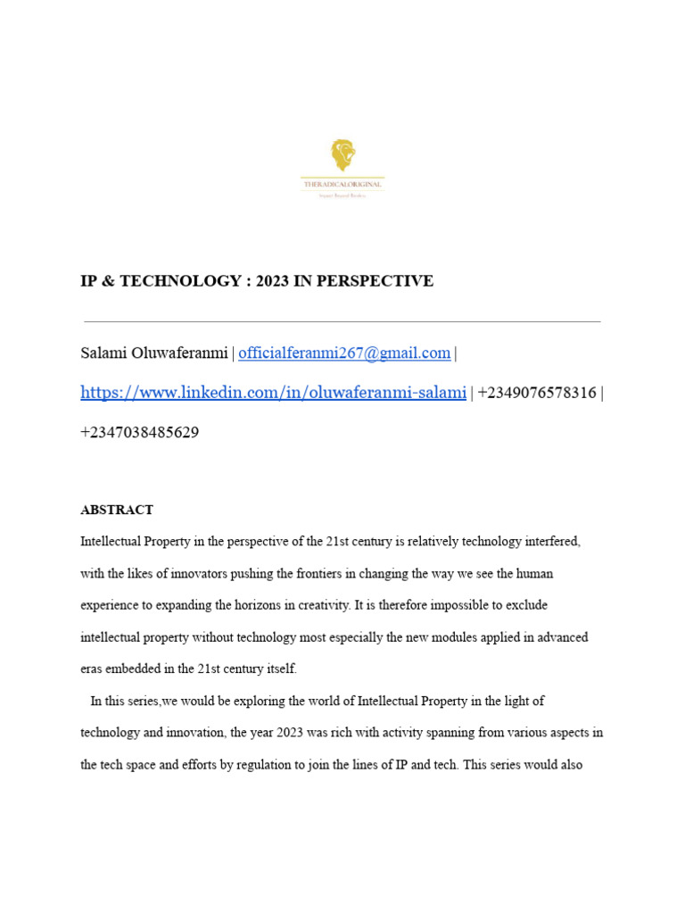 Ip & Technology - 2023 in Perspective | PDF | Intellectual Property ...