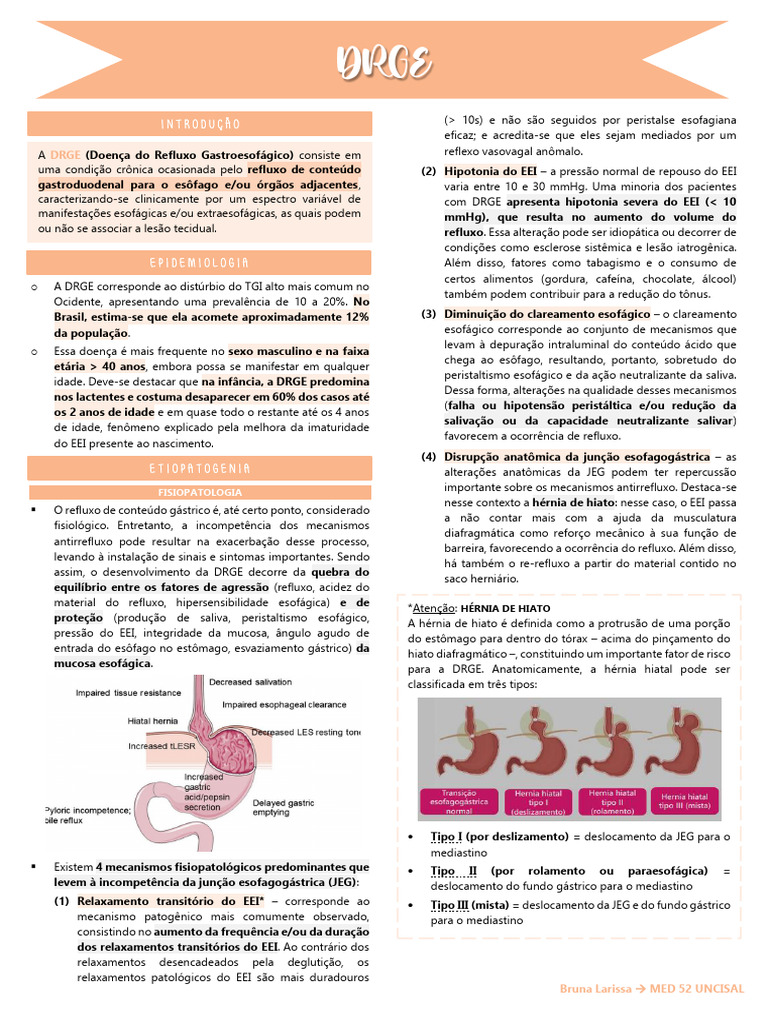 DRGE | PDF | Doença do refluxo gastroesofágico | Doenças e distúrbios
