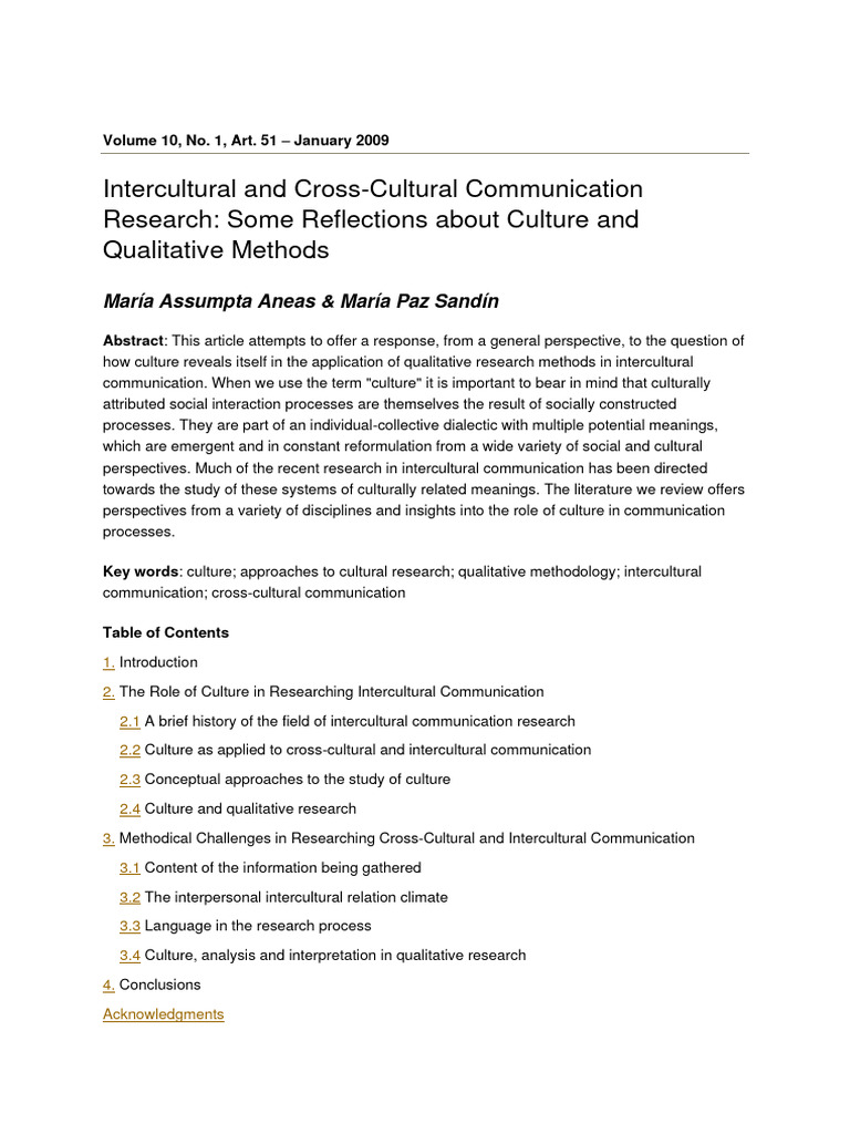 Intercultural and Cross-Cultural Communication Research-Some ...