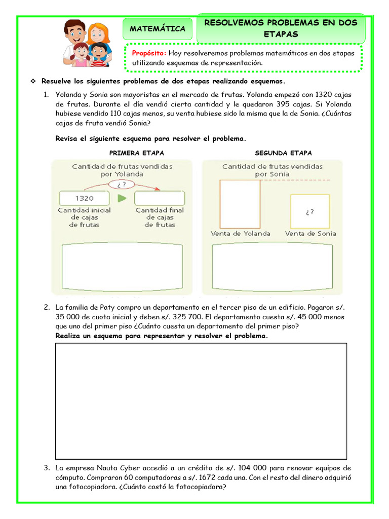 Ficha-mat-resolvemos Problemas en Dos Etapas | PDF