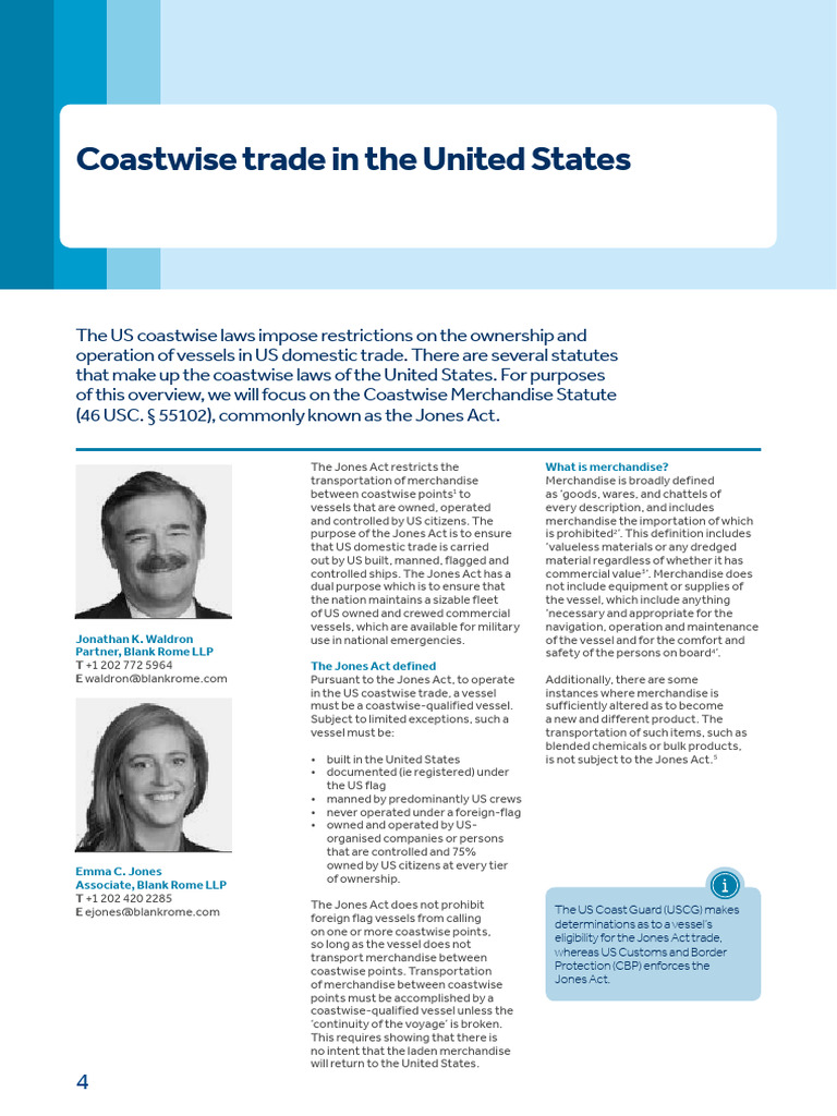 Understanding Coastwise Trade Laws | PDF | Merchant Marine Act Of 1920 ...