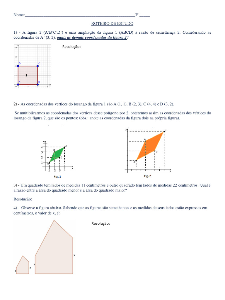 2- BIMESTRE - MATEM-TICA (1) | PDF | Área | Vértice (Geometria)