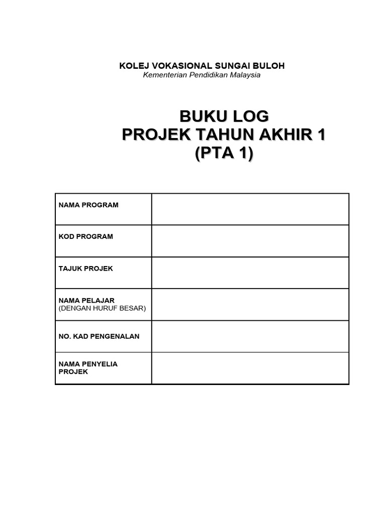 Lampiran 2 - Buku Log Pta 1 Edisi 2023 (BPLTV) | PDF