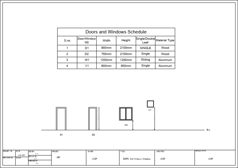 Doors and Windows Schedule | PDF