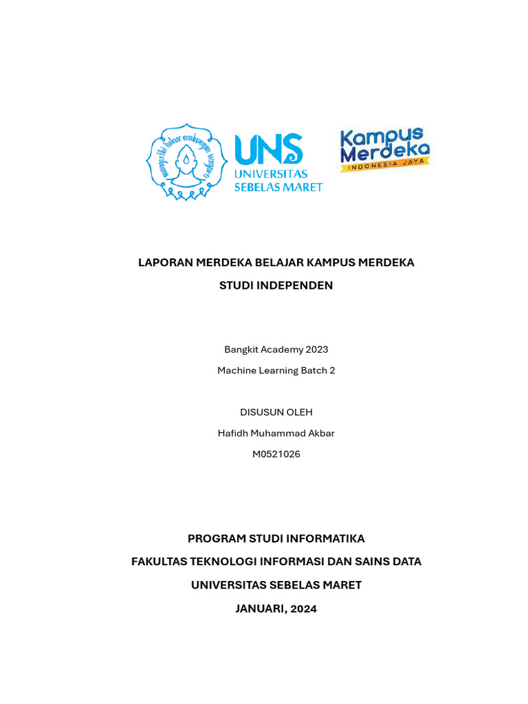 Laporan - MBKM - 2023 - M0521026 - Hafidh Muhammad Akbar | PDF | Komputer