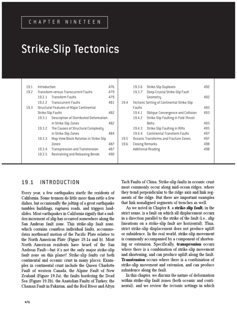 05 - Van Der Pluijm & Marshak - 19chapter | PDF | Fault (Geology) | Plate Tectonics