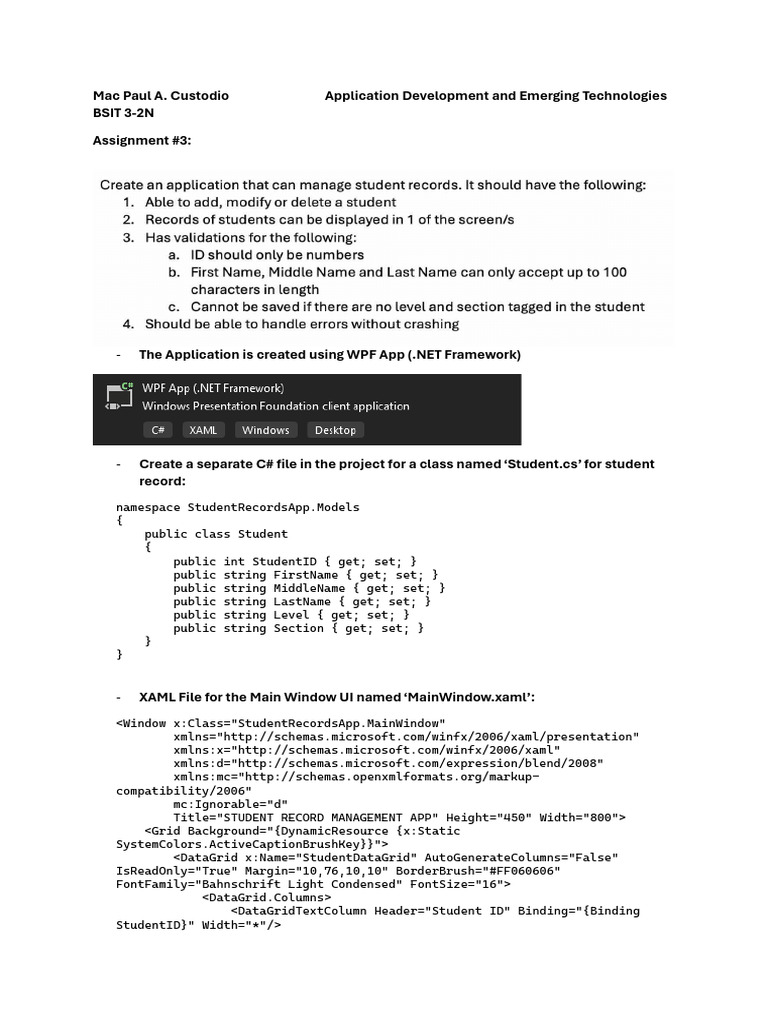 Custodio Mac Paul A. Assignment 3 | PDF | Extensible Application Markup Language | Operating ...