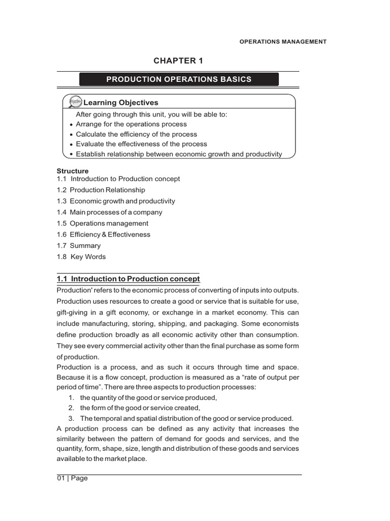 Unit 1 | PDF | Business Process | Production Function