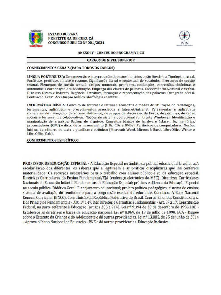Conteudo Programatico | PDF