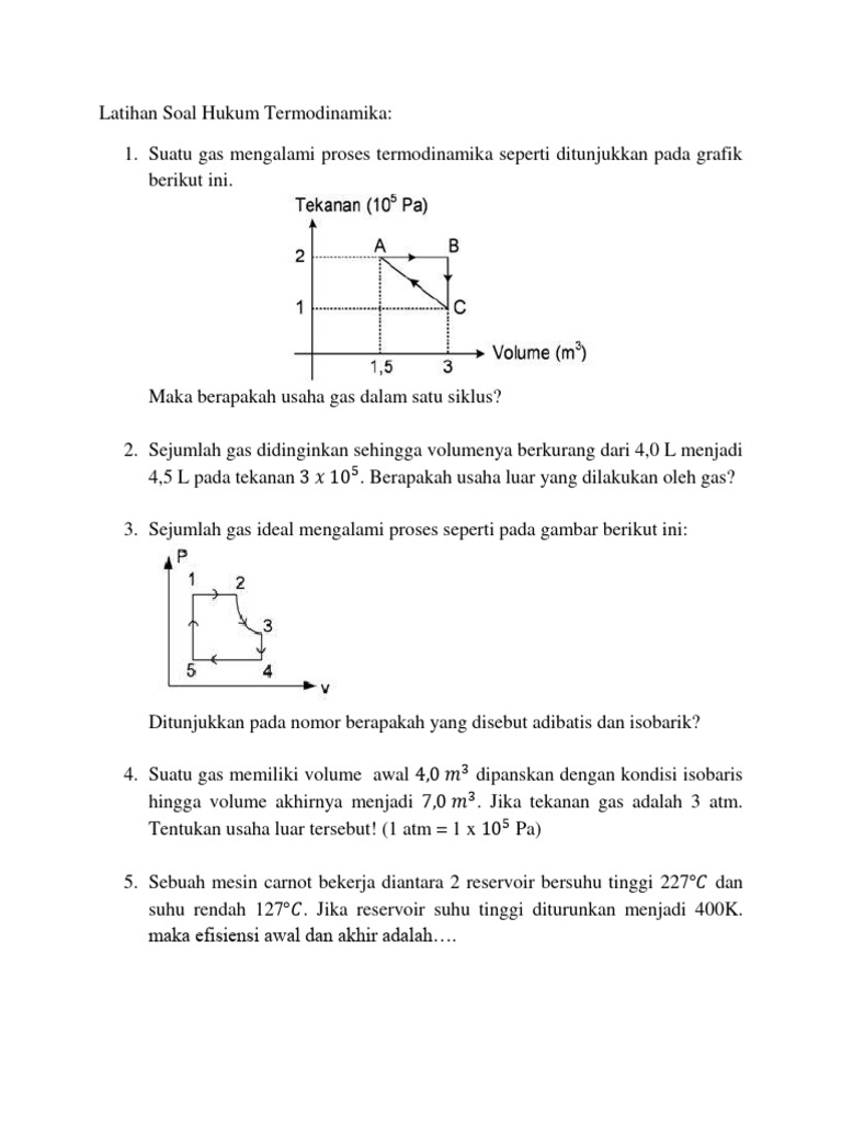 Latihan Soal Termodinamika 2 | PDF | Metode & Bahan Ajar | Teknologi & Rekayasa