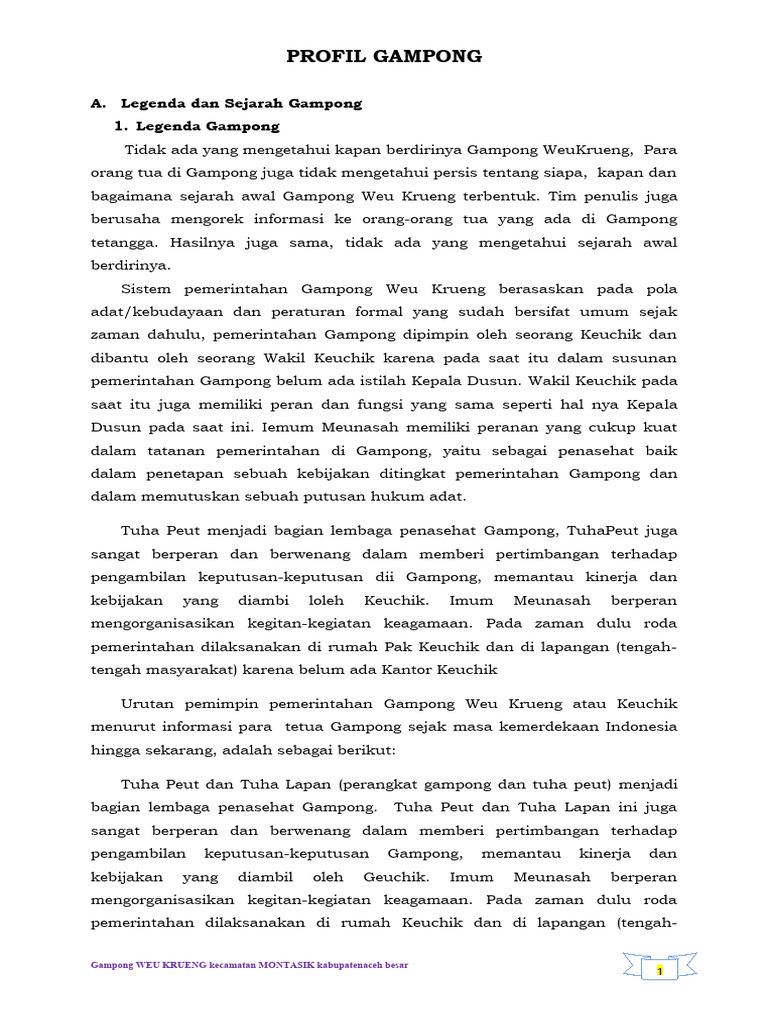 Profil Gampong 2018 | PDF