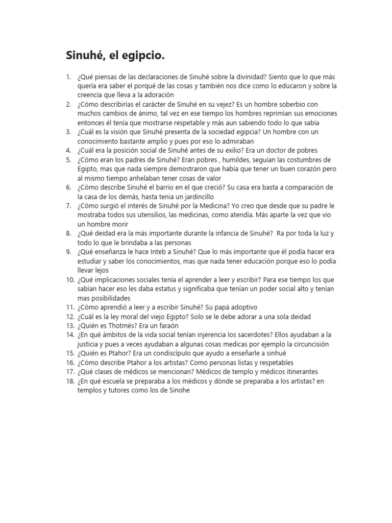 Sinuhé Karla Mancera | PDF | Antiguo Egipto