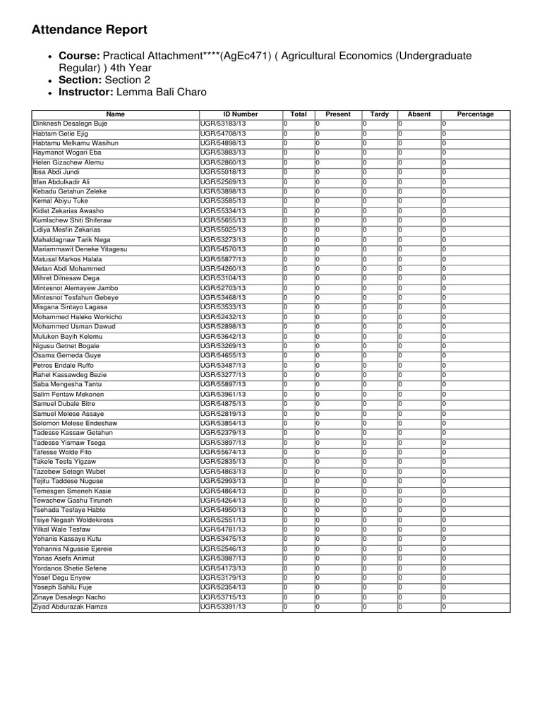 Attendance Report | PDF