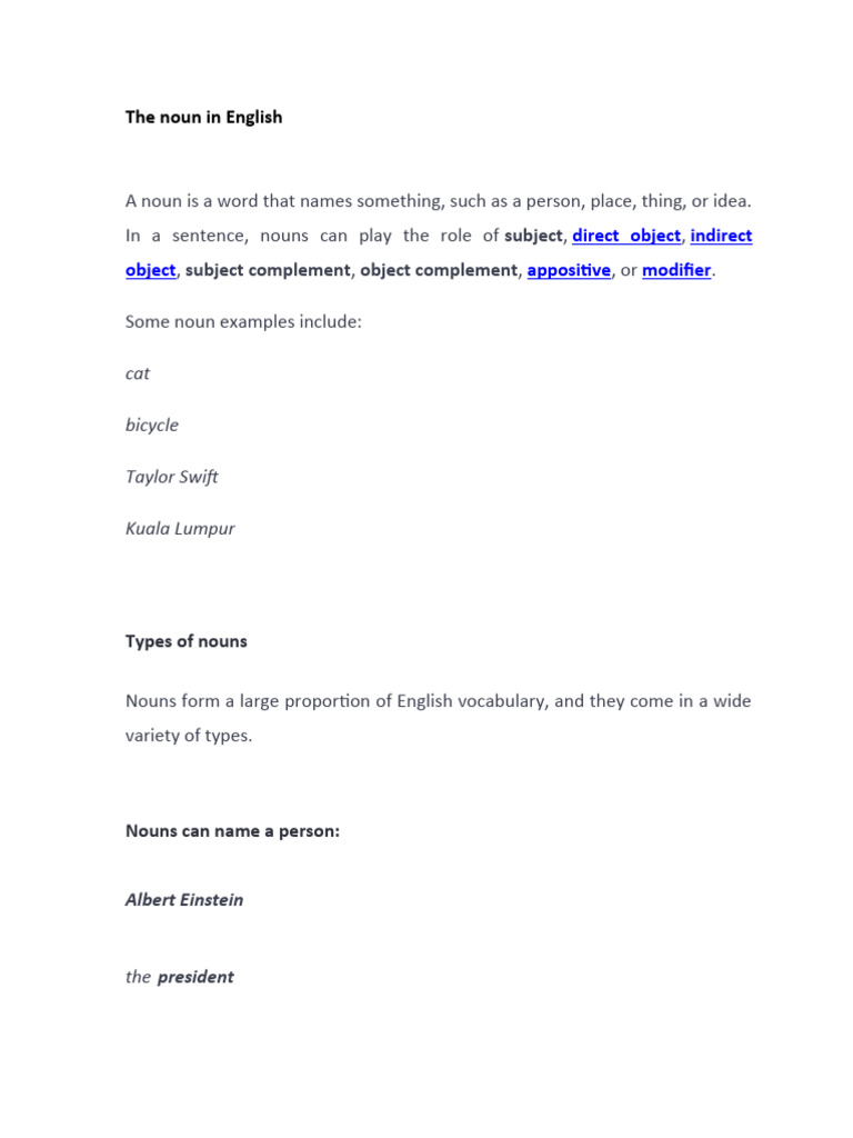 The Noun in English | PDF | Noun | Grammatical Number