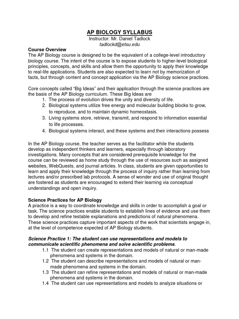 ap_bio_syllabus_2023 | Download Free PDF | Genetics | Heredity