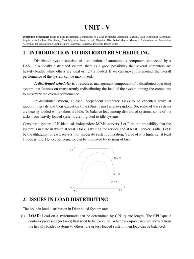 AOS UNIT-V Notes | PDF | Load Balancing (Computing) | Distributed Computing