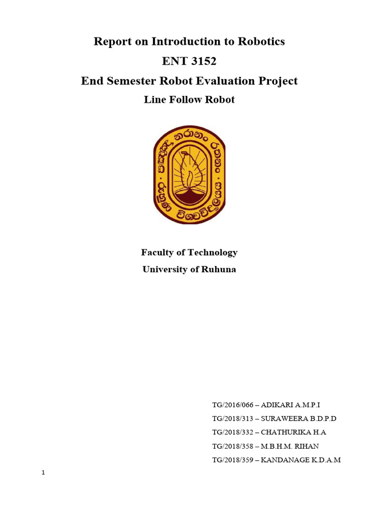 AVENGERS Robotics - Report | Download Free PDF | Arduino | Microcontroller