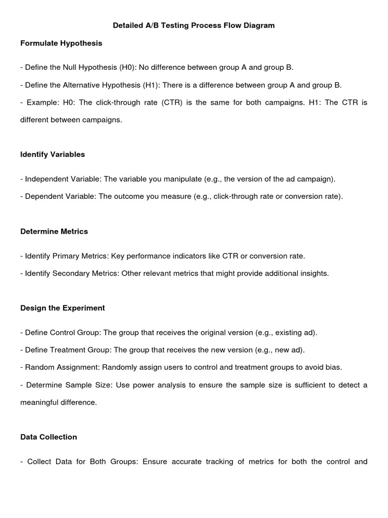 AB_Testing_Process_Flow_Diagram | PDF | P Value | Normal Distribution