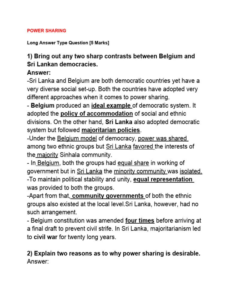 Questions and Answers | Download Free PDF | Separation Of Powers ...