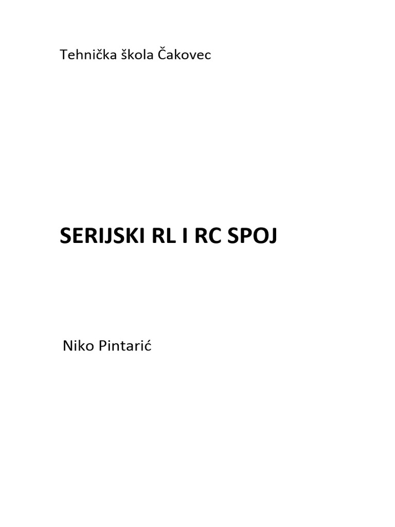 Serijski RL I RC Spoj NP | PDF
